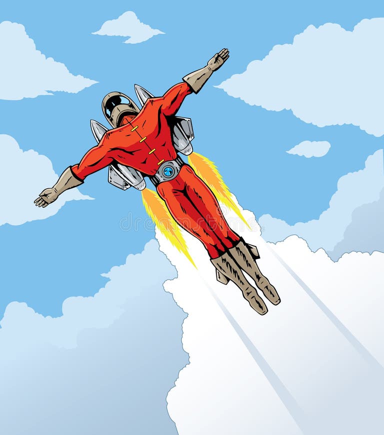 Cartoon Man Flying Rocket Stock Illustrations – 2,760 Cartoon Man ...