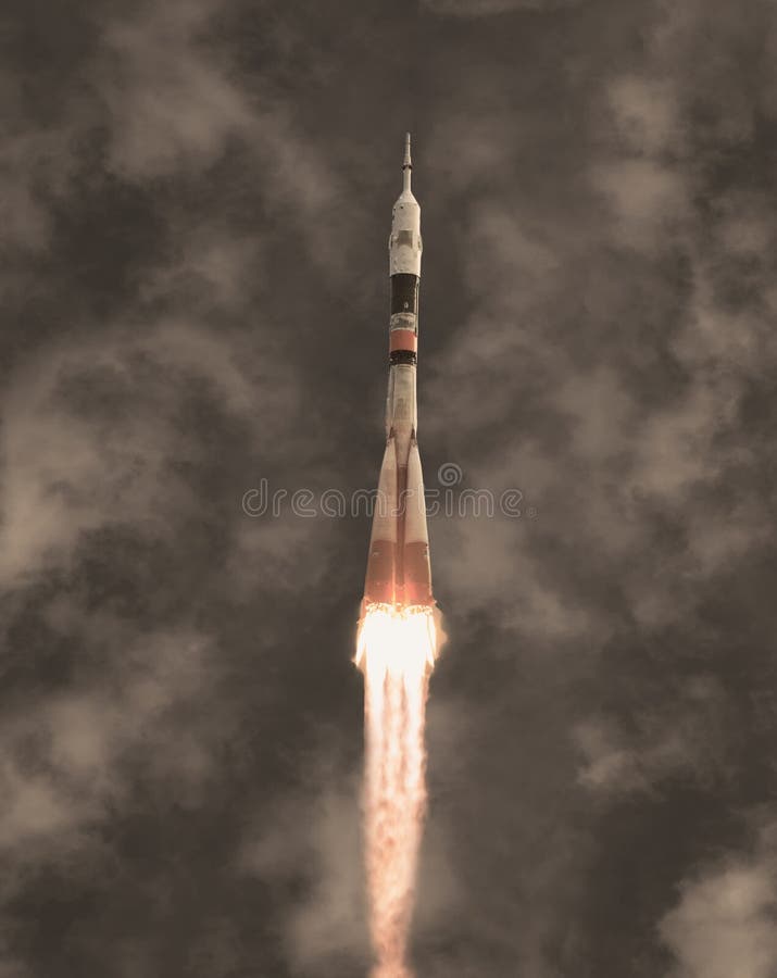 Flying Rocket. the Elements of this Image Furnished by NASA Stock Photo ...