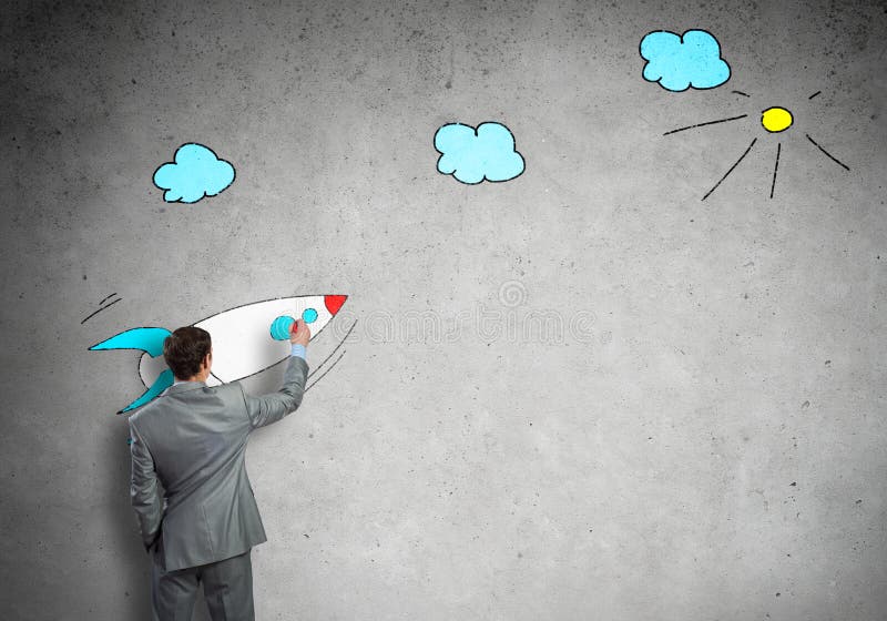 Flying rocket stock illustration. Illustration of flight - 56455231