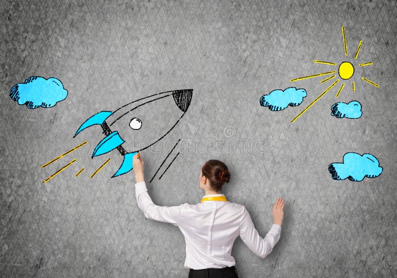 Flying rocket stock photo. Image of creativity, plan - 51697610