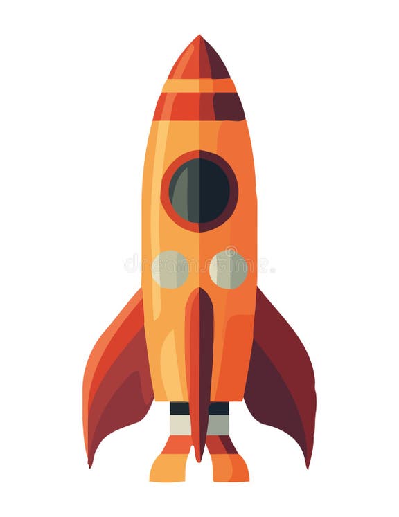 Flying Rocket Ship Takes Off into Space Stock Vector - Illustration of ...