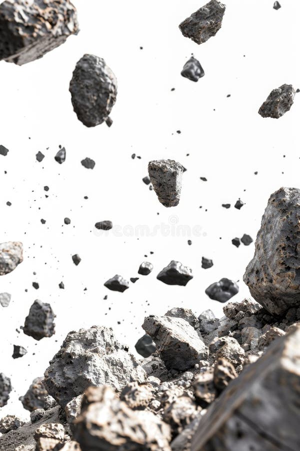 Flying Rocks through Air stock photo. Image of disaster - 375876226
