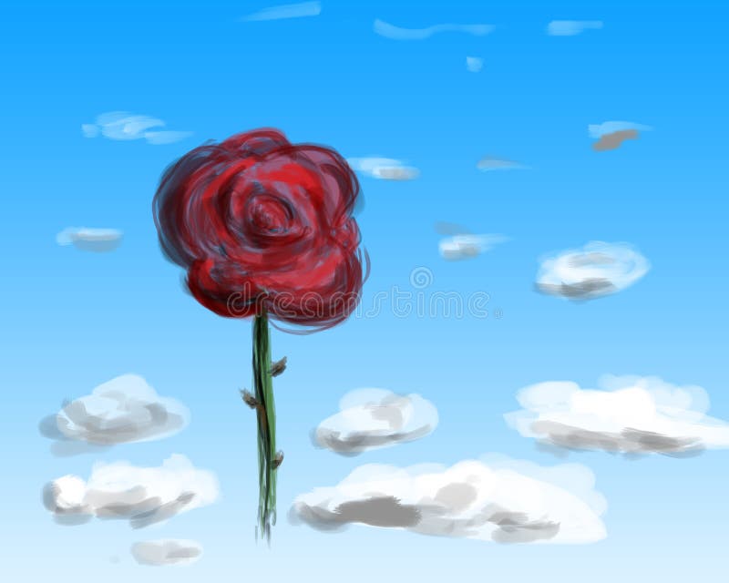 Flying rose ilustration. stock illustration. Illustration of flowers ...
