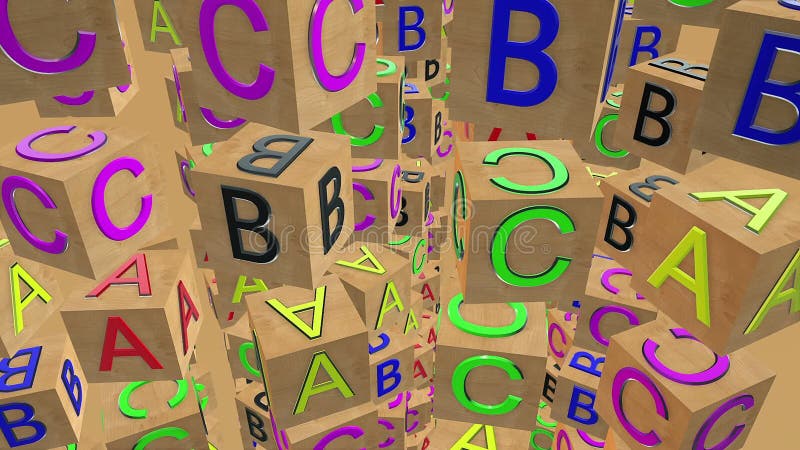 Flying Rotating Wooden Alphabet Cubes Stock Footage - Video of abstract ...