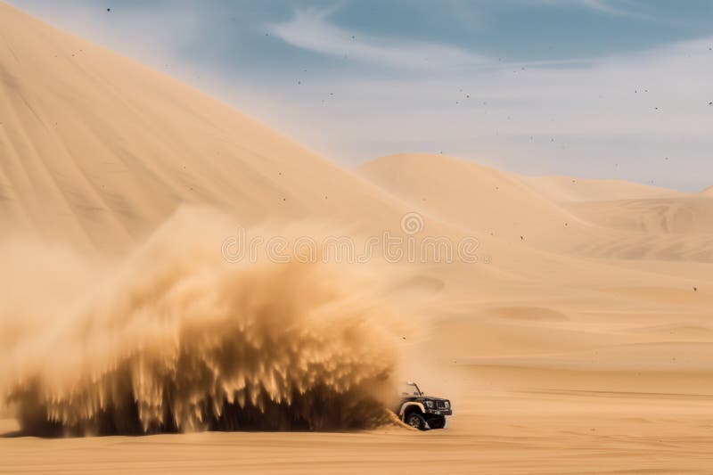 Flying Sand Particles As Boarder Stops at Dunes Base Stock Image ...