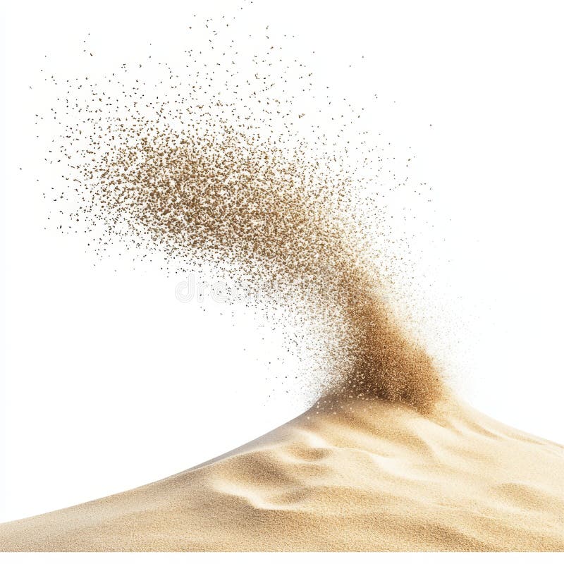 Flying Sand on White Background Desert Dust Storm Stock Illustration ...