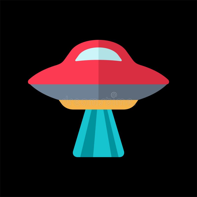 Flying Saucer Flat Style Vector Illustration. Space Icon for Kids ...