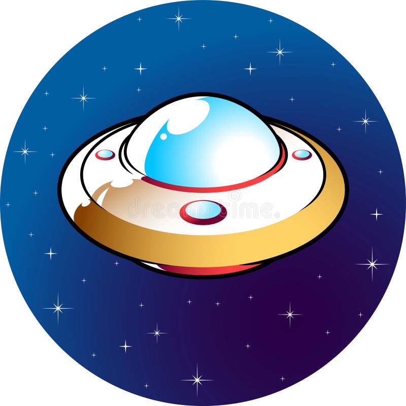 Flying saucer in space stock illustration. Illustration of imagination ...