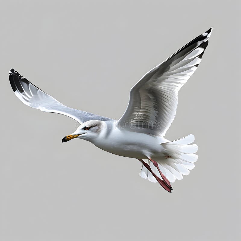 Flying Seagull Isolated on Transparent Background Stock Illustration ...