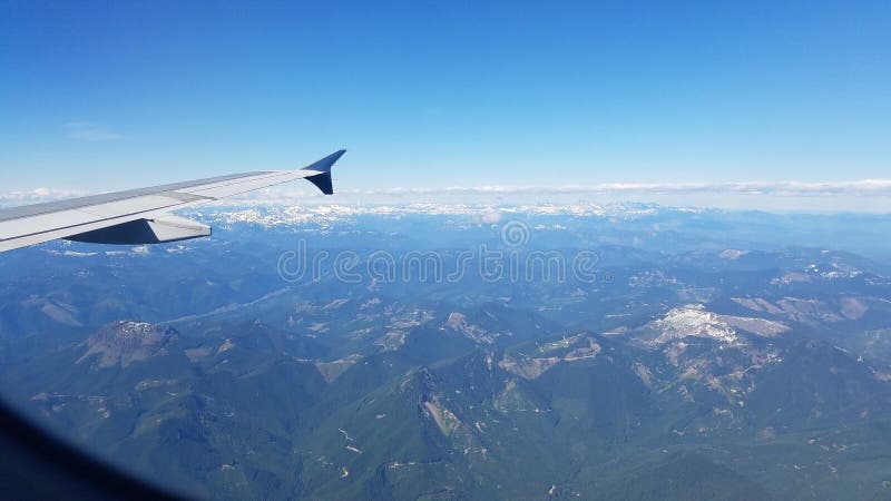Flying into Seattle, View from the Plane Window, Pacific Northwest ...