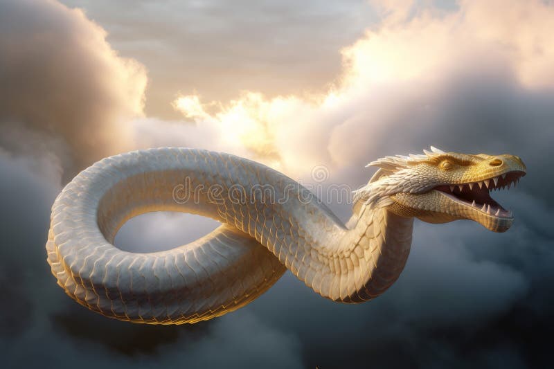 Flying Serpent Dragon. Generate Ai Stock Illustration - Illustration of ...
