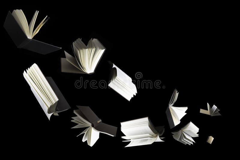 Flying books stock image. Image of book, rising, opened - 1356199