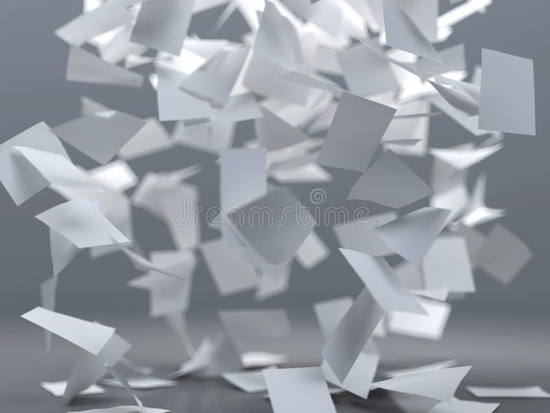 Flying sheets of paper stock illustration. Illustration of note - 112691094