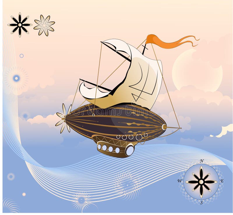 Flying ship. stock vector. Illustration of alien, booster - 10672092