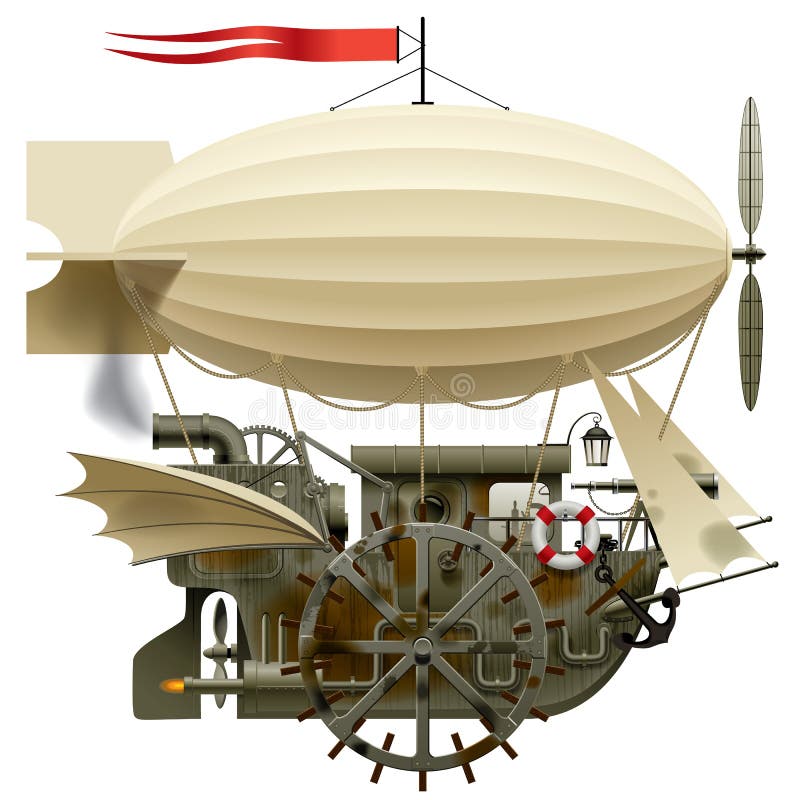 Flying Ship stock vector. Illustration of flying, mobile - 32861799