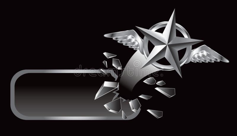 Silver Star in Silver Star Frame Stock Vector - Illustration of chrome ...