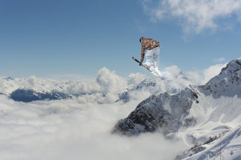 Flying Skier on Mountains, Extreme Sport Editorial Stock Photo - Image ...