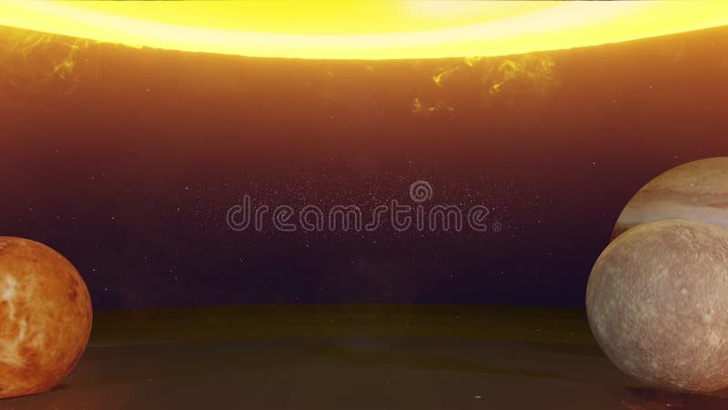 Flying through Solar System Space Advertising and Text Background 3d ...