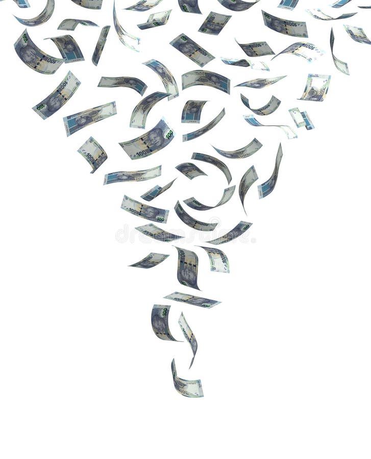 Flying South African Rand stock illustration. Illustration of currency ...