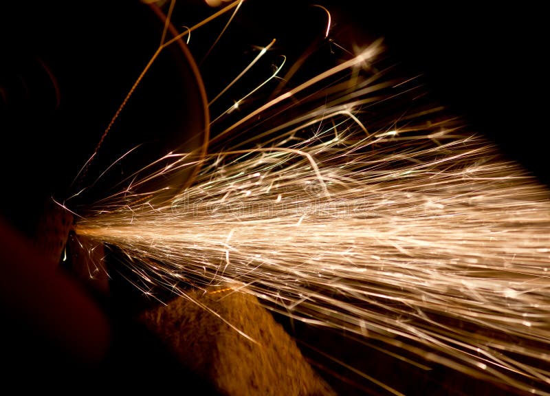 Flying sparks stock photo. Image of manufacturing, cutting - 23250580