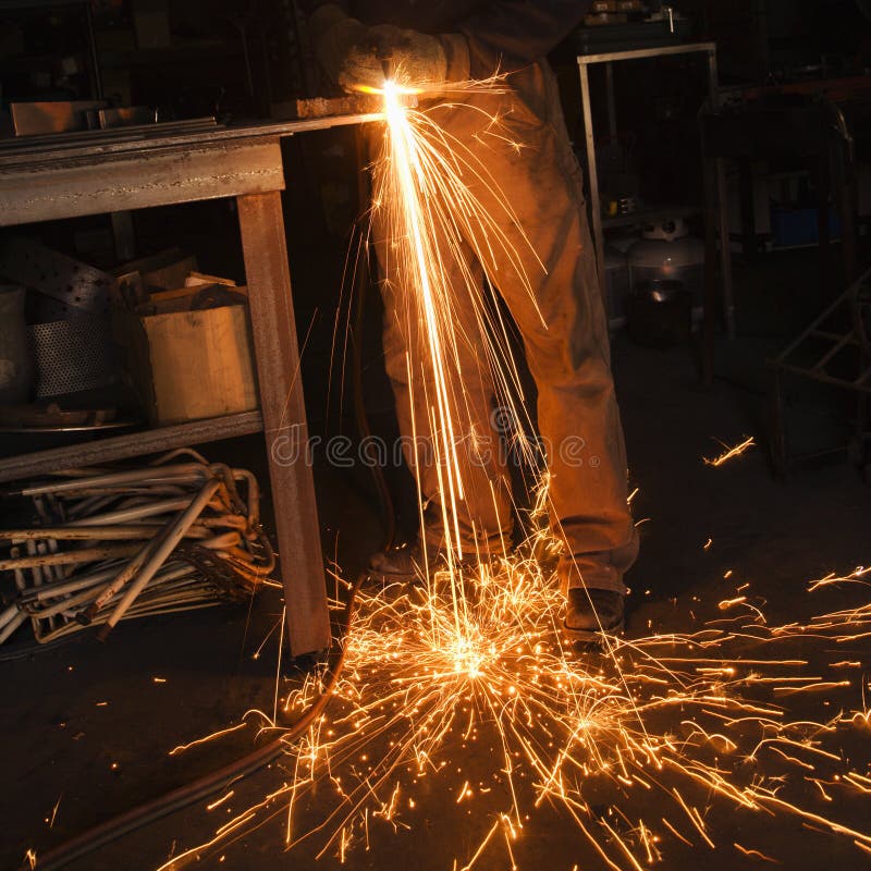Flying sparks. stock image. Image of workshop, square - 2770613