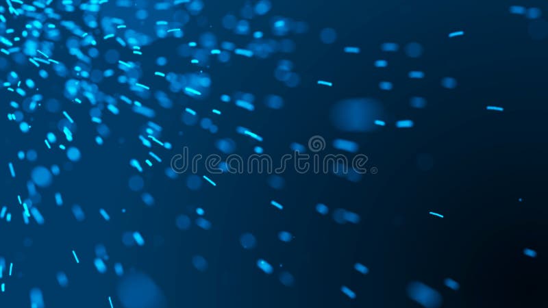 Flying Sparks. Blue Sparks. Blurred Bright Light. 3D Rendering Stock ...