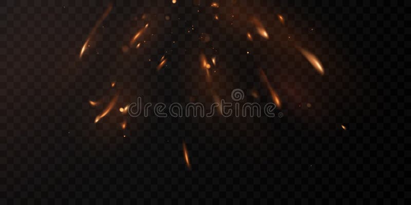 Flying Sparks Design Vector Illustration on Black Background Stock ...