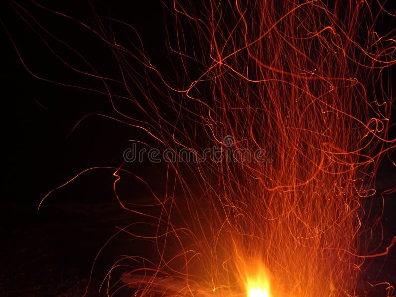 Flying Sparks and Fire Flame Stock Photo - Image of fire, atmospheric ...