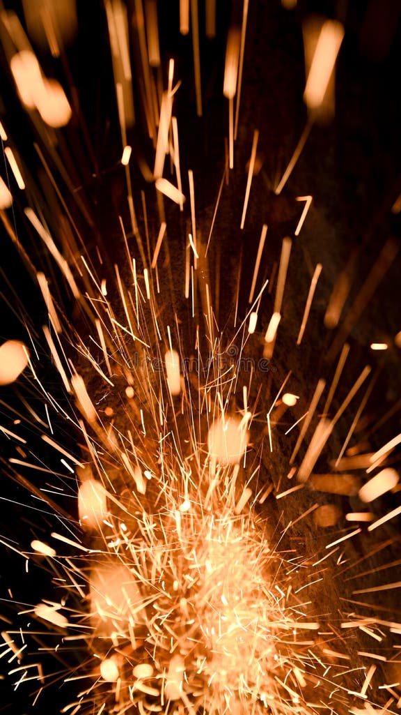 Flying Sparks during Fireworks. Stock Image - Image of energy ...