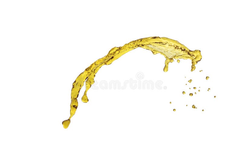 Flying Splash Yellow Color Liquid Over White Background Stock Image ...