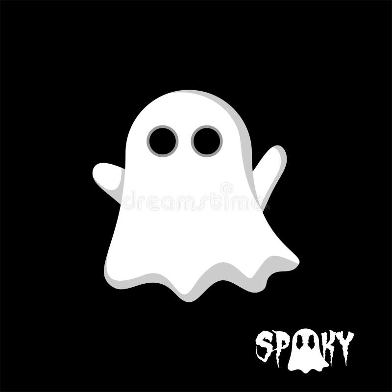 Flying Spooky Ghost Vector Illustration Stock Vector - Illustration of ...