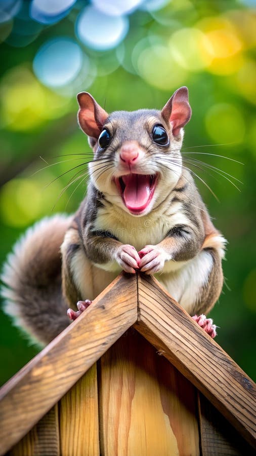 Flying Squirrel Laughs House Stock Illustration - Illustration of ...