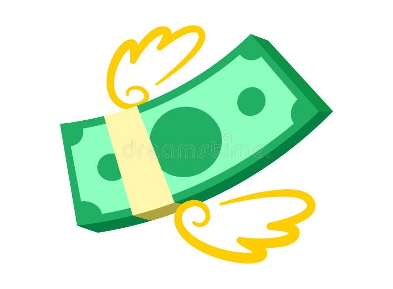 Flying Stack of Money, Money Spending, Cashless Society Concept, Money ...