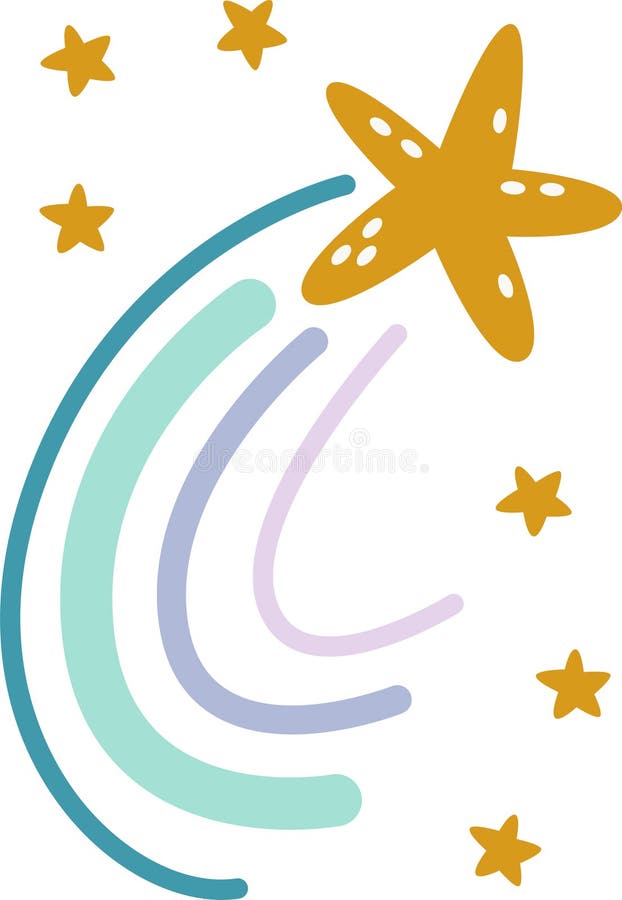 Flying Star Illustration stock vector. Illustration of universe - 309339476
