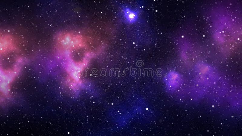 Flying through the Stars and Blue Nebula in Space. Galaxy Exploration ...