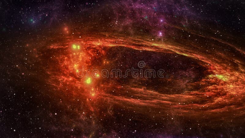 Flying through the Stars and Blue Nebula in Space. Galaxy Exploration ...