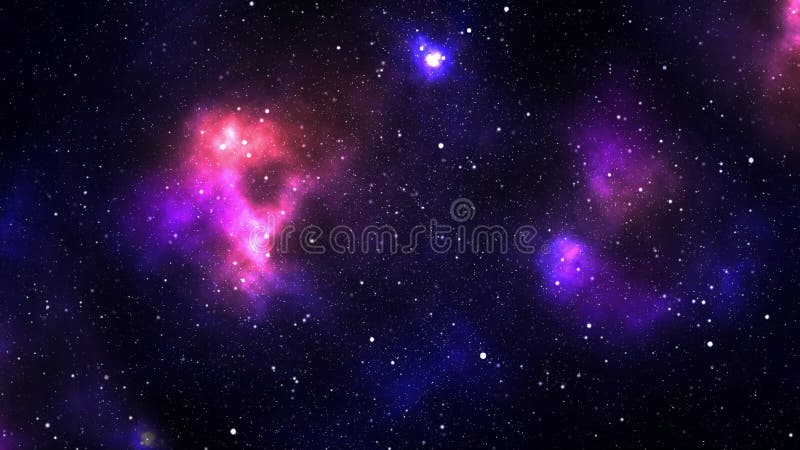 Flying through the Stars and Blue Nebula in Space. Galaxy Exploration ...