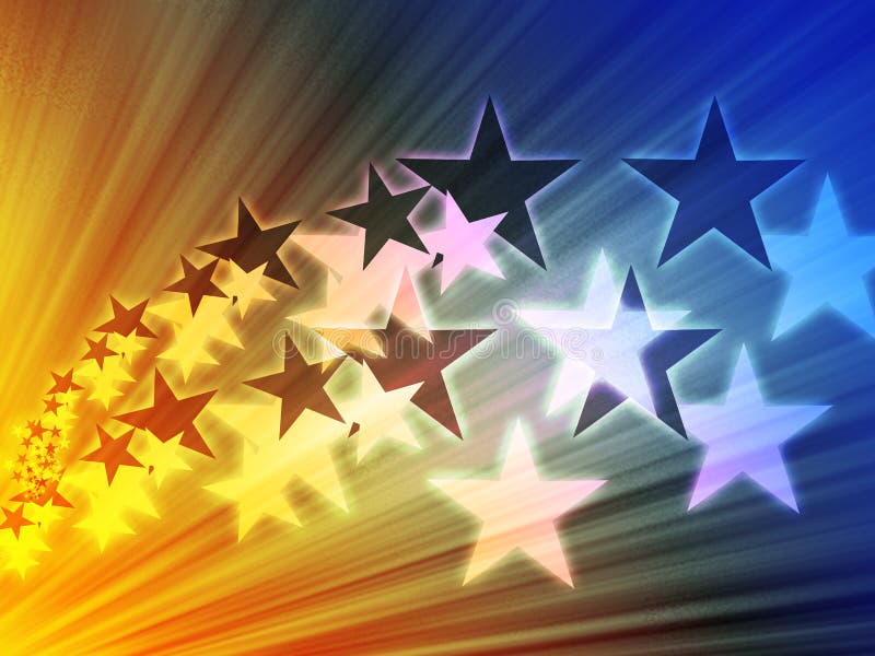 Flying stars illustration stock illustration. Illustration of rendered ...