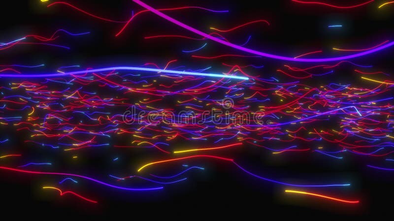 A Flying Stream of Multi-colored Twisting Lines. Stock Footage - Video ...