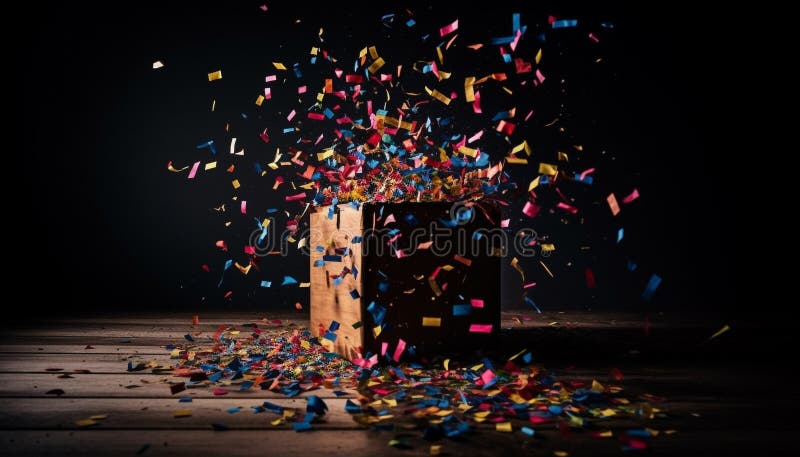 Flying Streamers Exploding with Vibrant Colors, a Cheerful Celebration ...