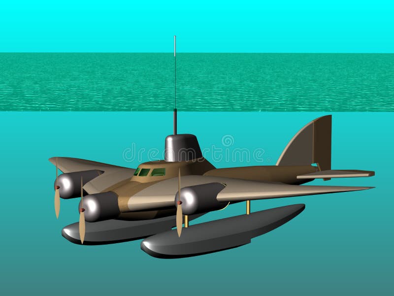 Flying Submarine. In Action. Stock Illustration - Illustration of ...
