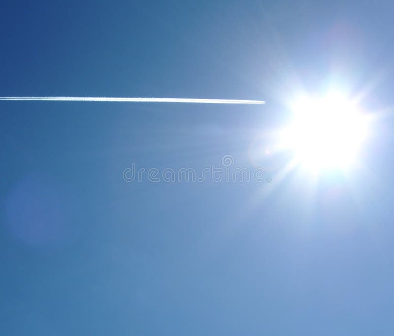 Flying into the Sun stock image. Image of condensation - 13295057