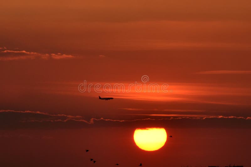 Flying at sunset stock photo. Image of sunlight, journey - 83145970
