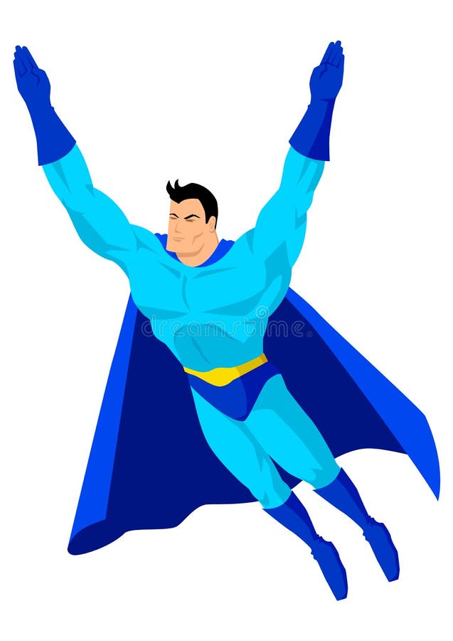 Flying Superhero stock vector. Illustration of drawing - 18232754