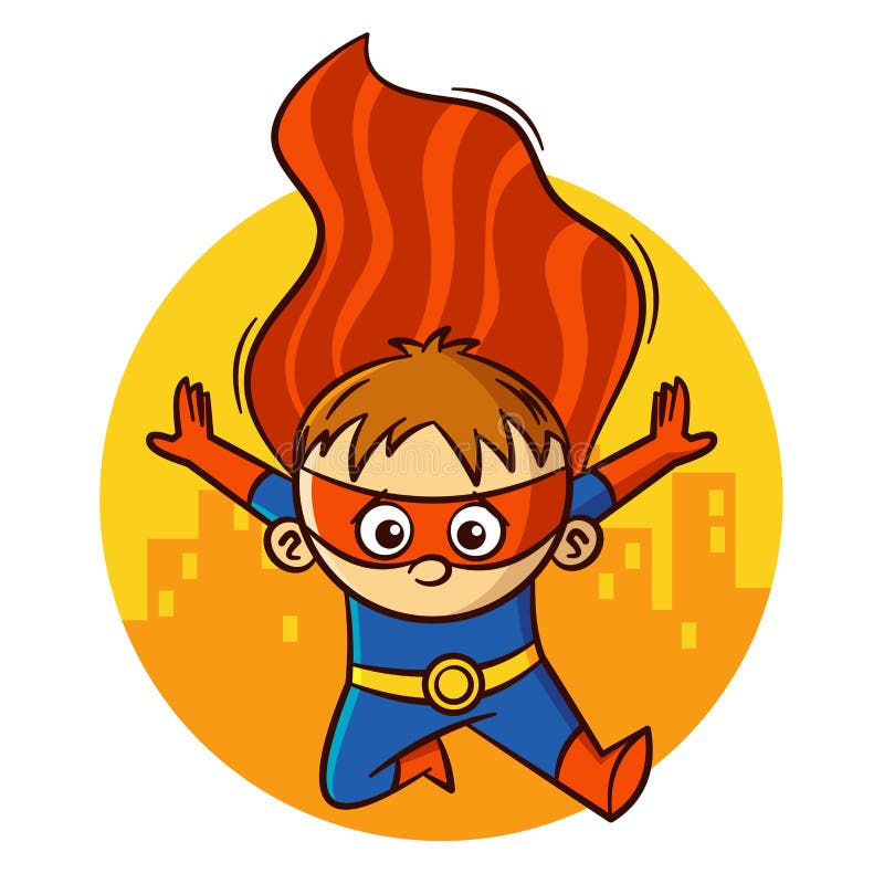Flying Superhero Boy Sticker Stock Vector - Illustration of family ...