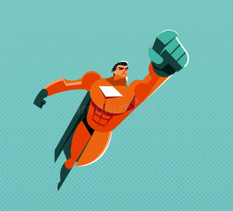 Flying Superhero stock vector. Illustration of insignia - 25465555