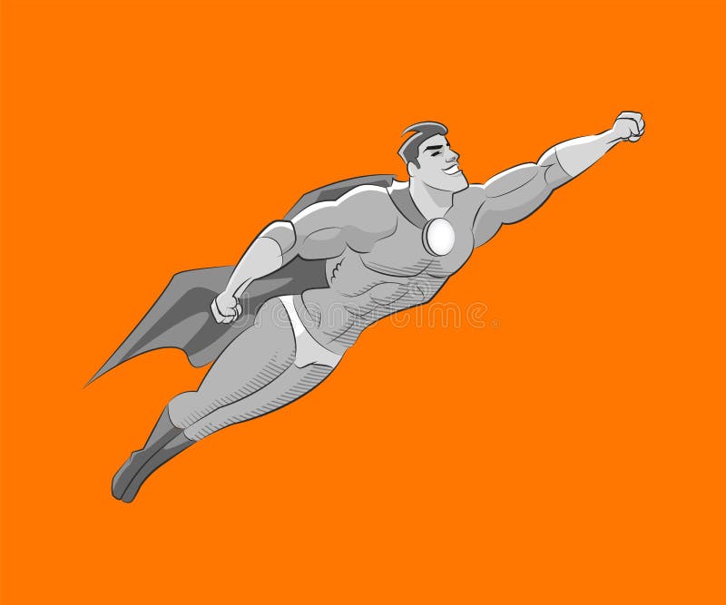 Flying Superhero stock vector. Illustration of insignia - 25465555