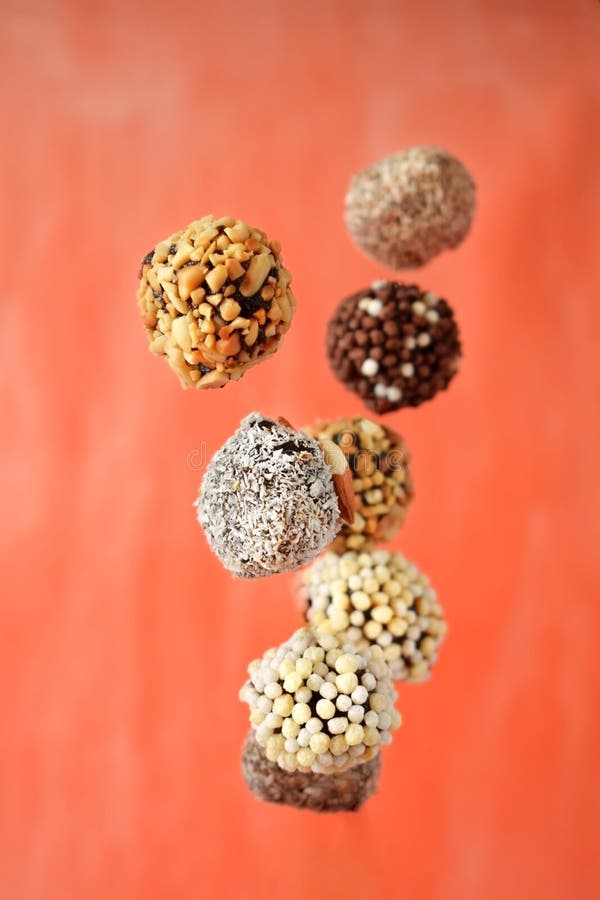 Flying Sweets with Different Sprinkles Stock Image - Image of food ...