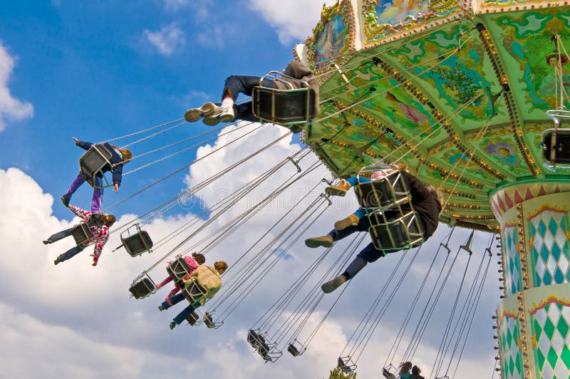 Flying swing attraction editorial photography. Image of enjoy - 55135802
