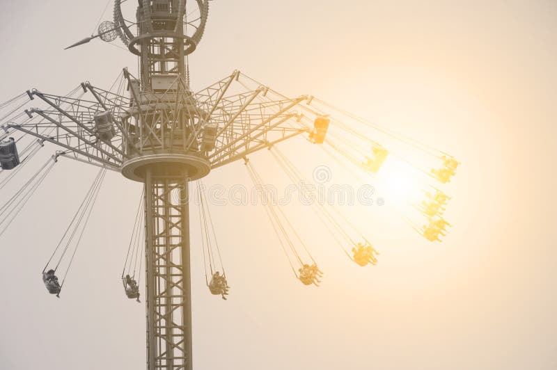 Flying swing attraction editorial photography. Image of enjoy - 55135802
